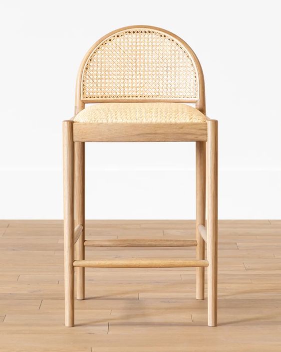 semi circle rattan stool - Sand – dill and johan