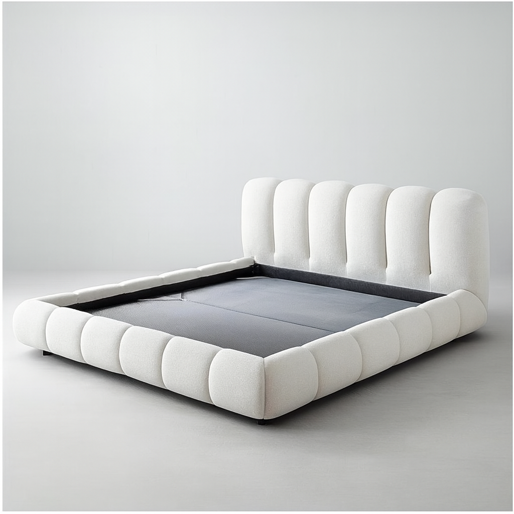 Cloud Luxe Wood Foam Fabric Bed White | Dill and Johan – dill and johan