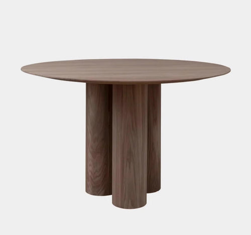 Emmeline solid wood round 3-legged dining table – dill and johan